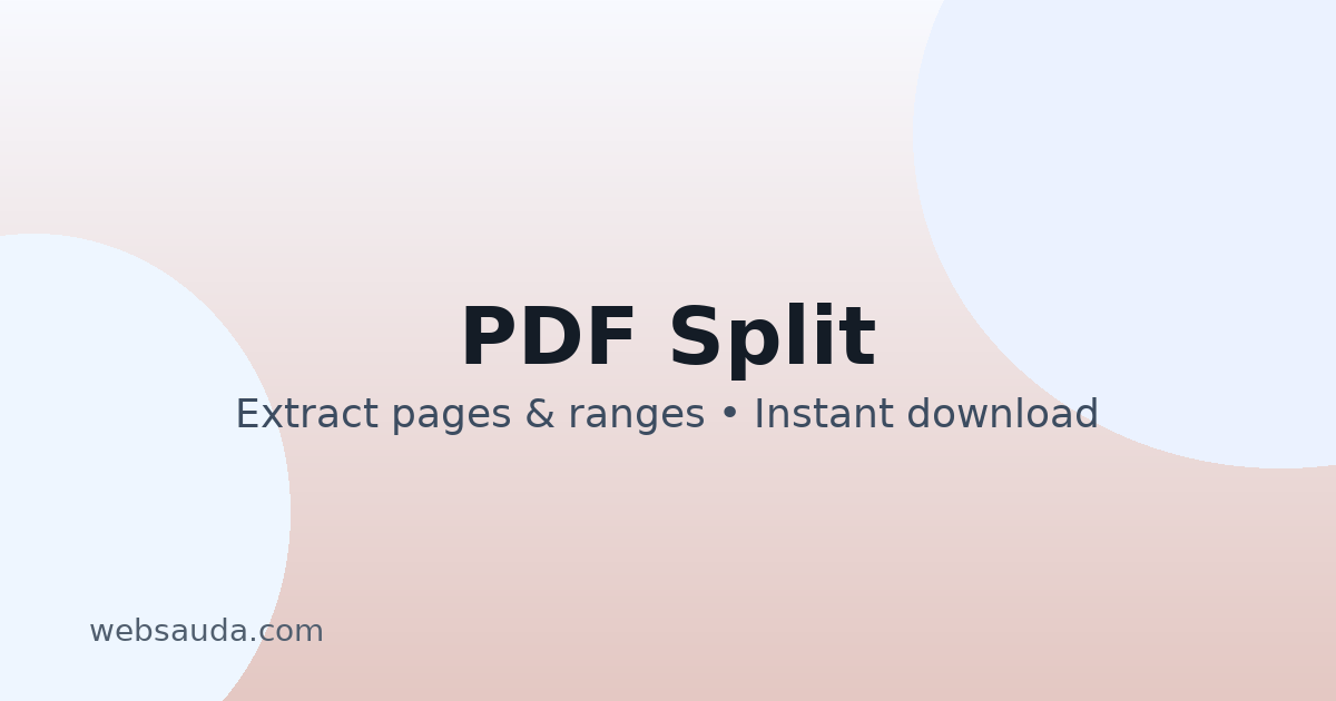 Split PDF by Page Range — Free | WebSauda